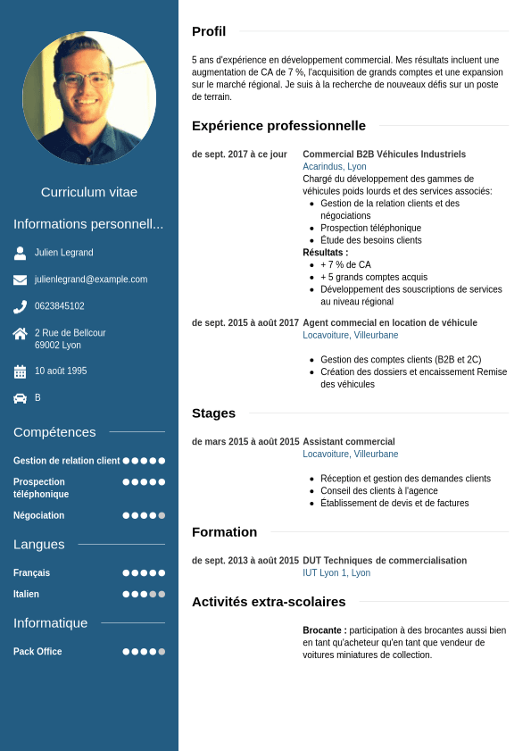 Exemple de CV de comptable - CV.fr