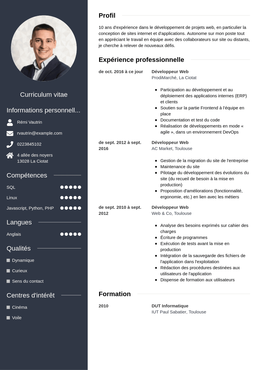 Modèles de CV et mise en page - CV.fr