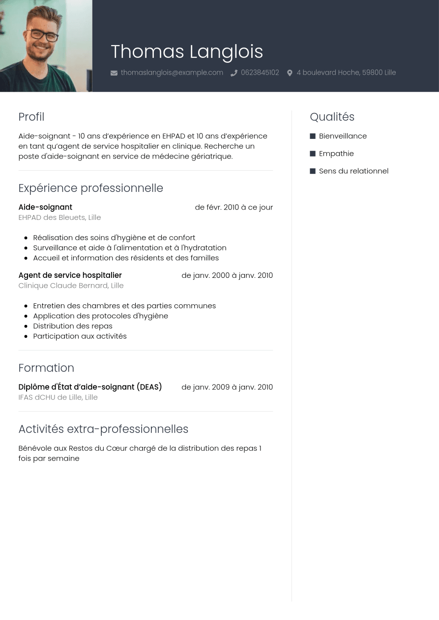 Exemple de CV d’aide-soignant - CV.fr