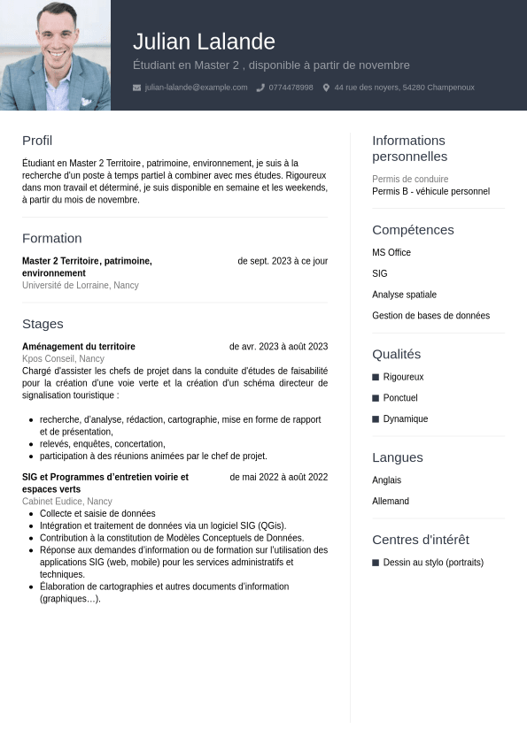 Un CV sans expérience - CV.fr