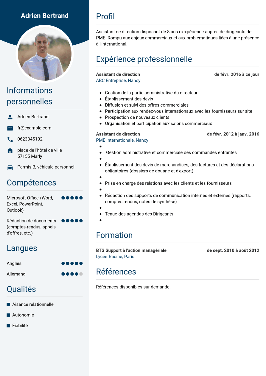 Exemple de CV de comptable - CV.fr