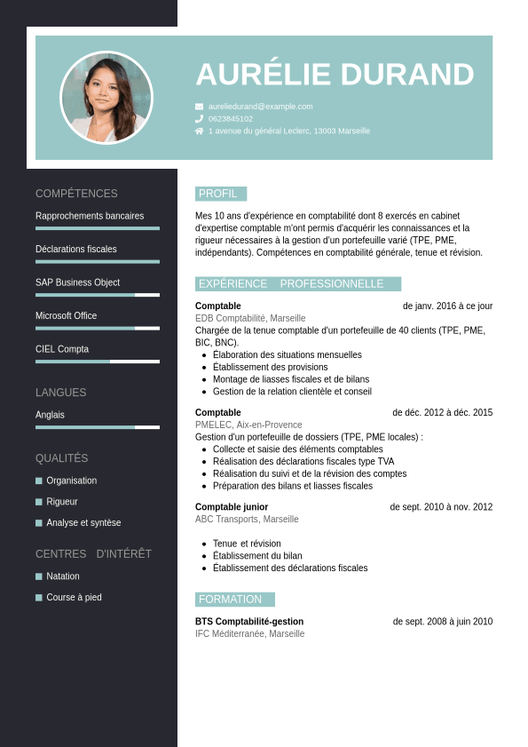 Exemple de CV de comptable - CV.fr